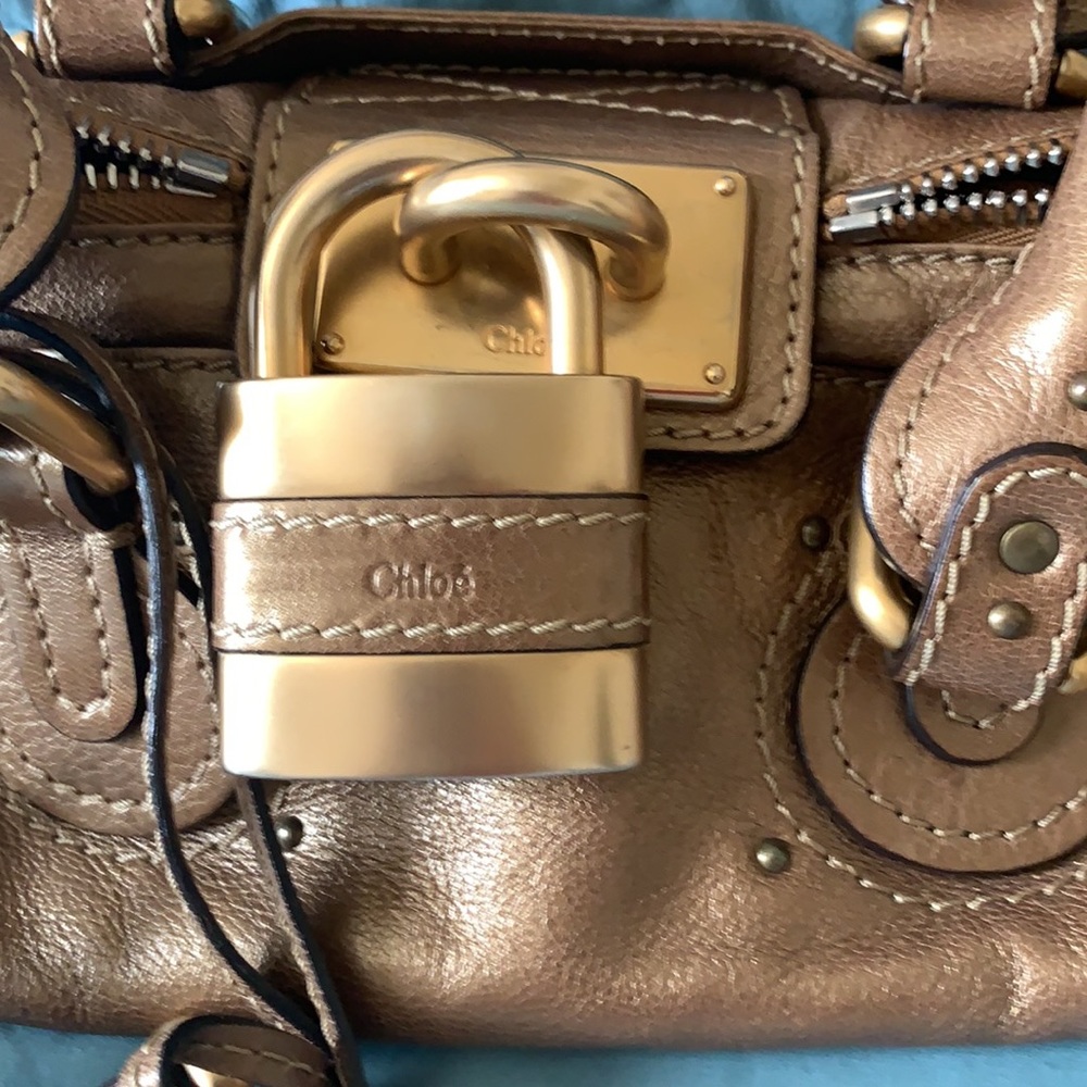 Chloe Calfskin Small Paddington Bronze/Gold Metallic … - Gem